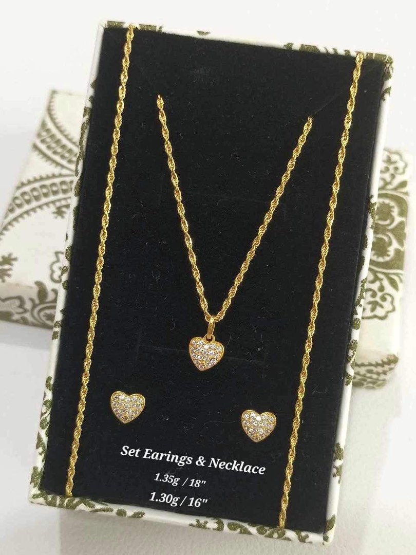 18K SAUDI GOLD SET, Women's Fashion, Jewelry & Organizers, Necklaces on ...