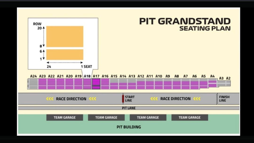1 ticket of F1 2023 Pit grandstand Saturday & 1 for Sunday only ...