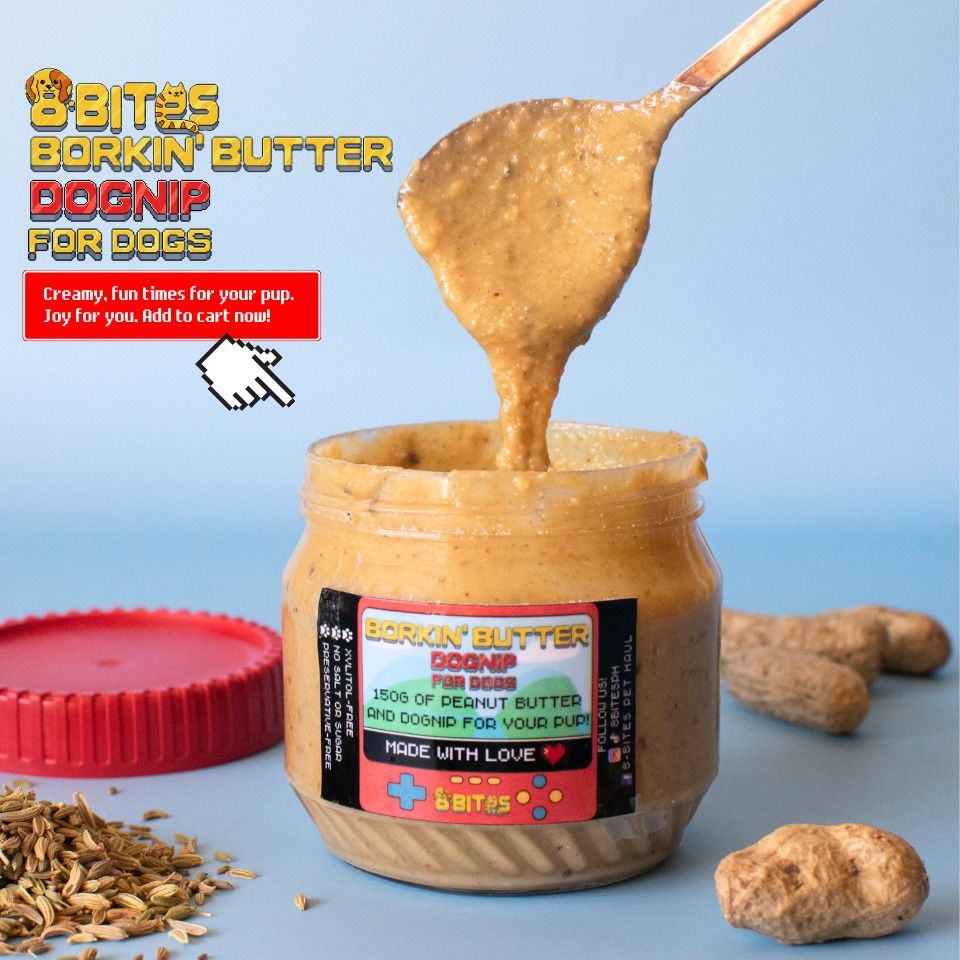 8BitesPH Borkin' Butter Dognip Peanut Butter for Dogs 150g, Pet ...