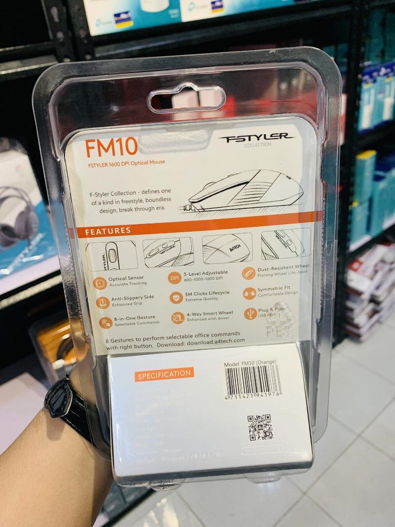A4Tech Fstyler FM10 Wired Mouse USB Orange, Computers & Tech, Parts ...