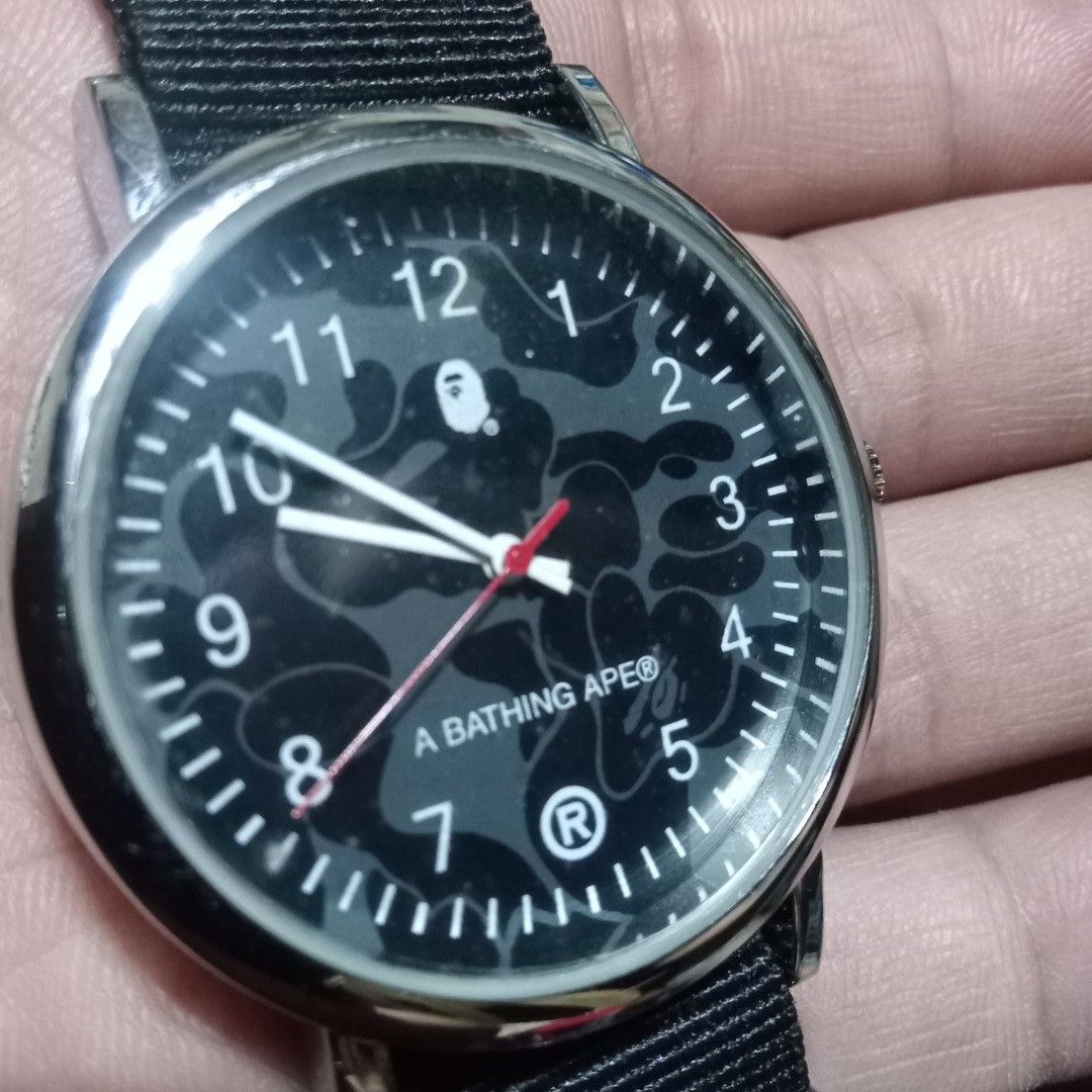 A BATHING APE MILITARY WATCH Authentic, Men's Fashion, Watches ...