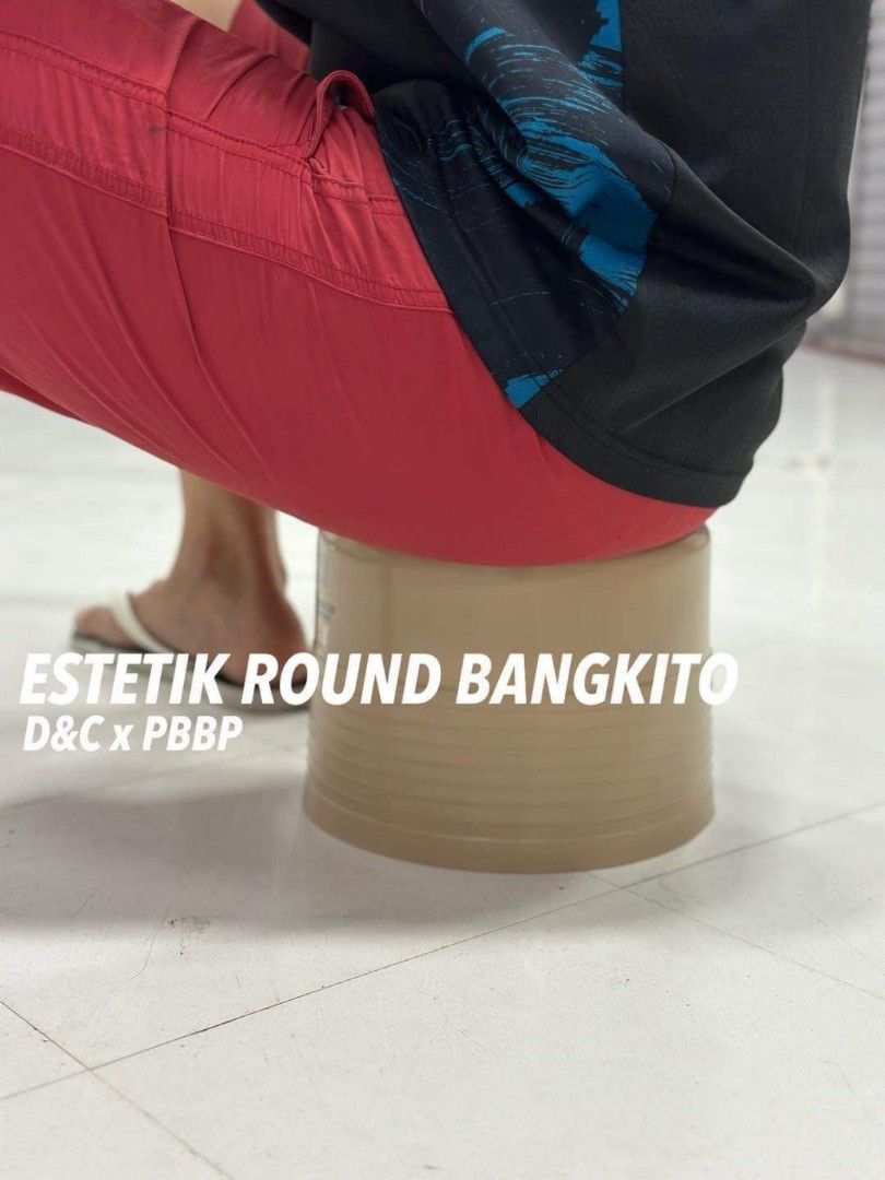 Aesthetic Round Bangkito/ Plastic stool Chair, Furniture & Home Living ...