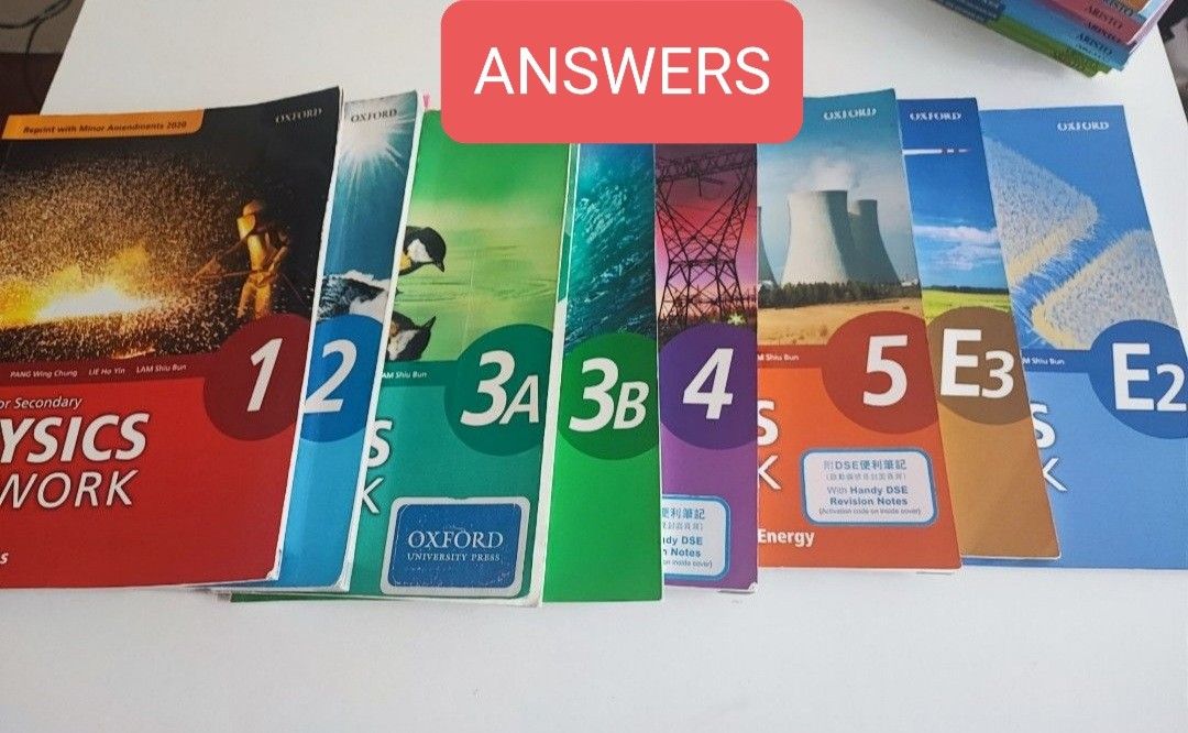 ANSWER Physics at Work 1, 2, 3A, 3B, 4, 5, E2, E3, all Second Edition 2019 RWMA, 興趣及遊戲, 書本 & 文具 ...