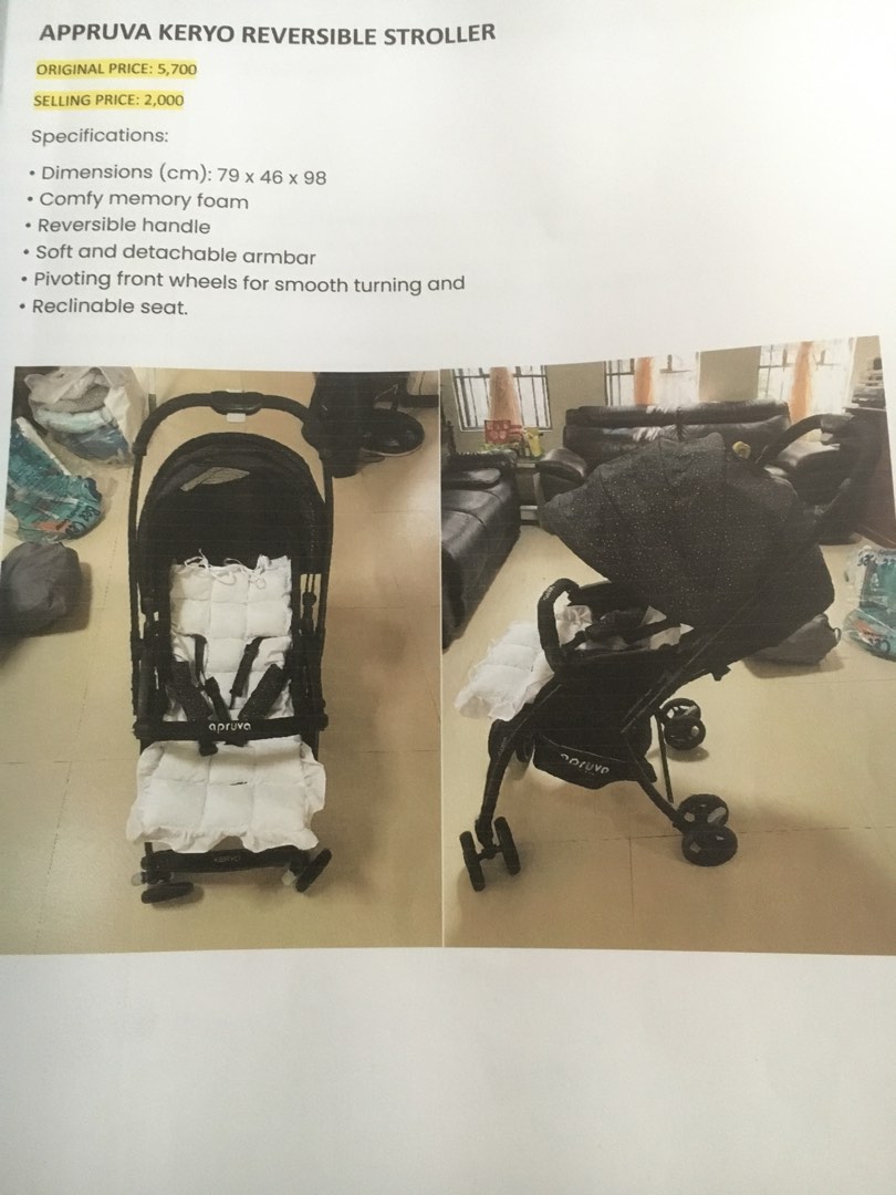 Appruva keryo reversible stroller, Babies & Kids, Going Out, Strollers ...