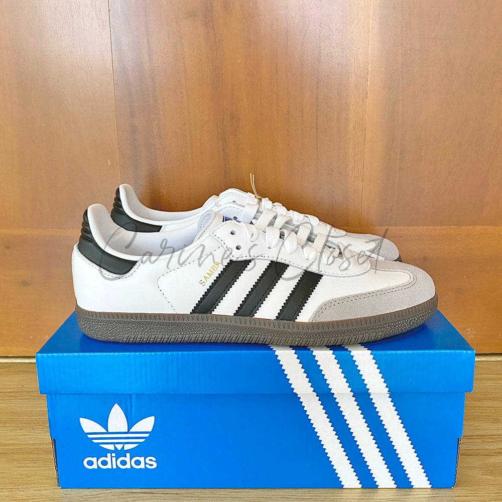 Authentic ADIDAS Samba OG White Black Sneakers Size Womens 8 Mens 7 ...