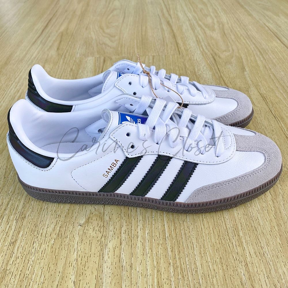 Authentic ADIDAS Samba OG White Black Sneakers Womens Size 6 | Mens ...