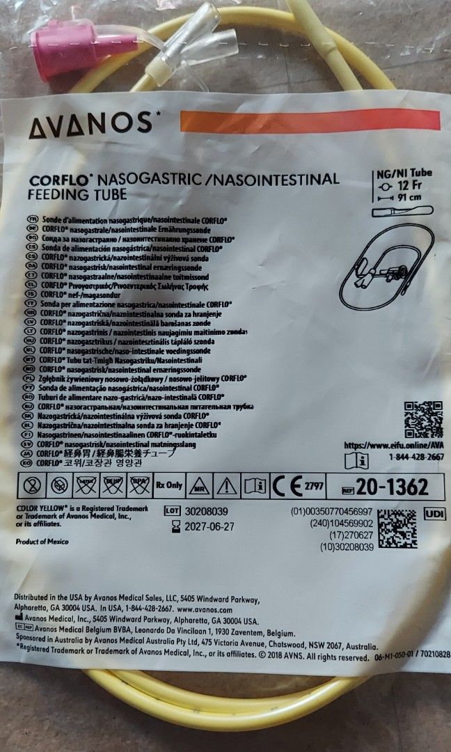 Avanos feeding tube, Health & Nutrition, Medical Supplies & Tools on ...