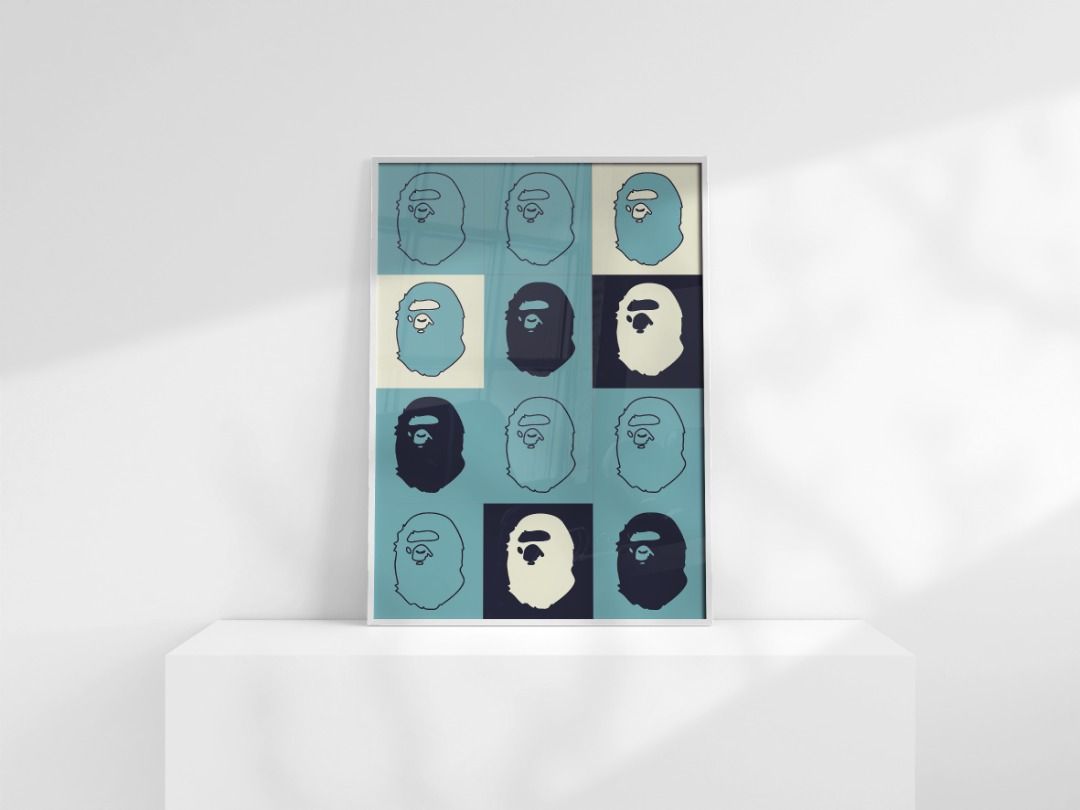 BAPE POP ART WALL DECOR STREETWEAR POSTER CANVAS, Furniture & Home ...