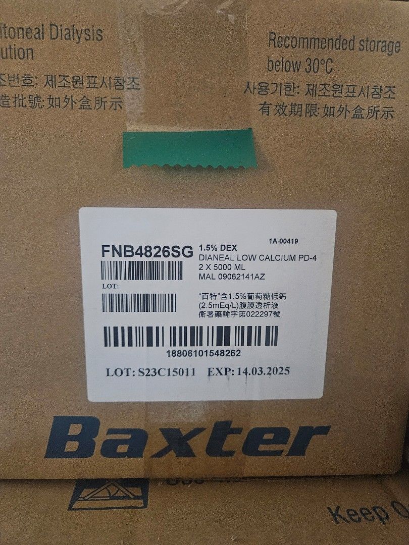 Baxter peritoneal dialysis solutions, Health & Nutrition, Medical ...