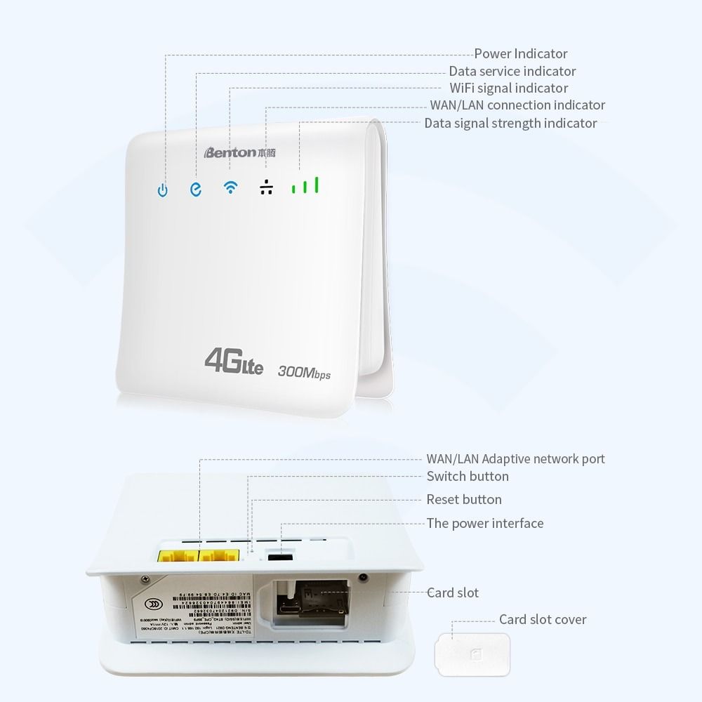 Benton Unlocked 4G Wifi Lte Router To Wired CPE Amplifier Internet ...