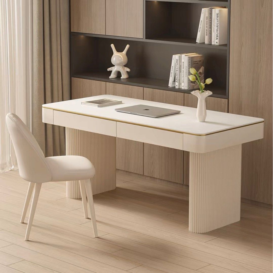 BEZY Modern Sintered Stone Study Table, Furniture & Home Living ...