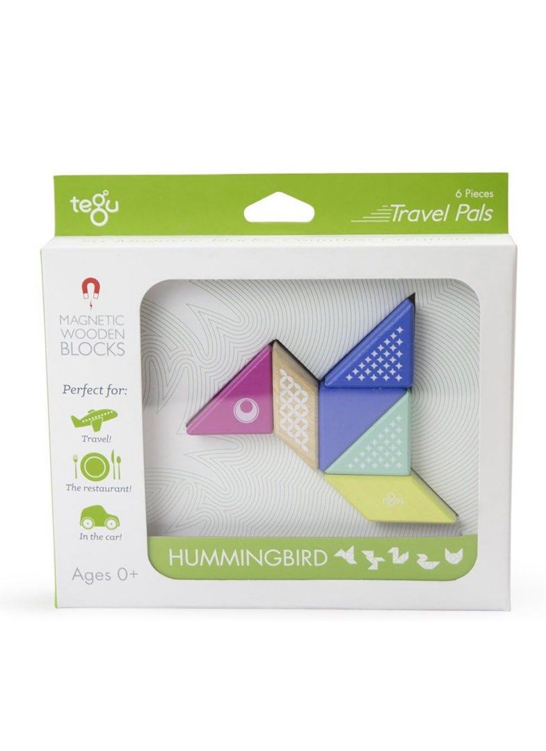 BNIB Tegu 6 Piece Tegu Hummingbird Travel Pal Magnetic wooden Block Set ...