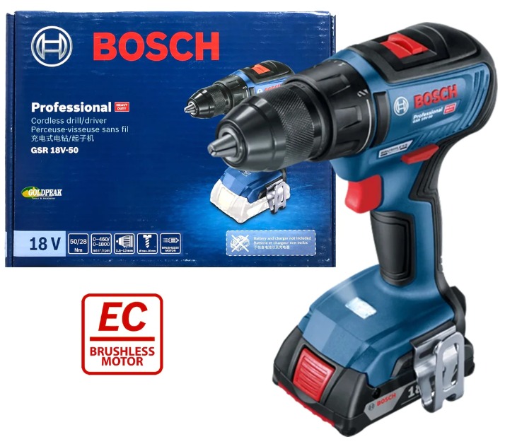 Bosch GSR 18V-50 Cordless Brushless Drill / Driver 1/2" (13mm) 18V ...