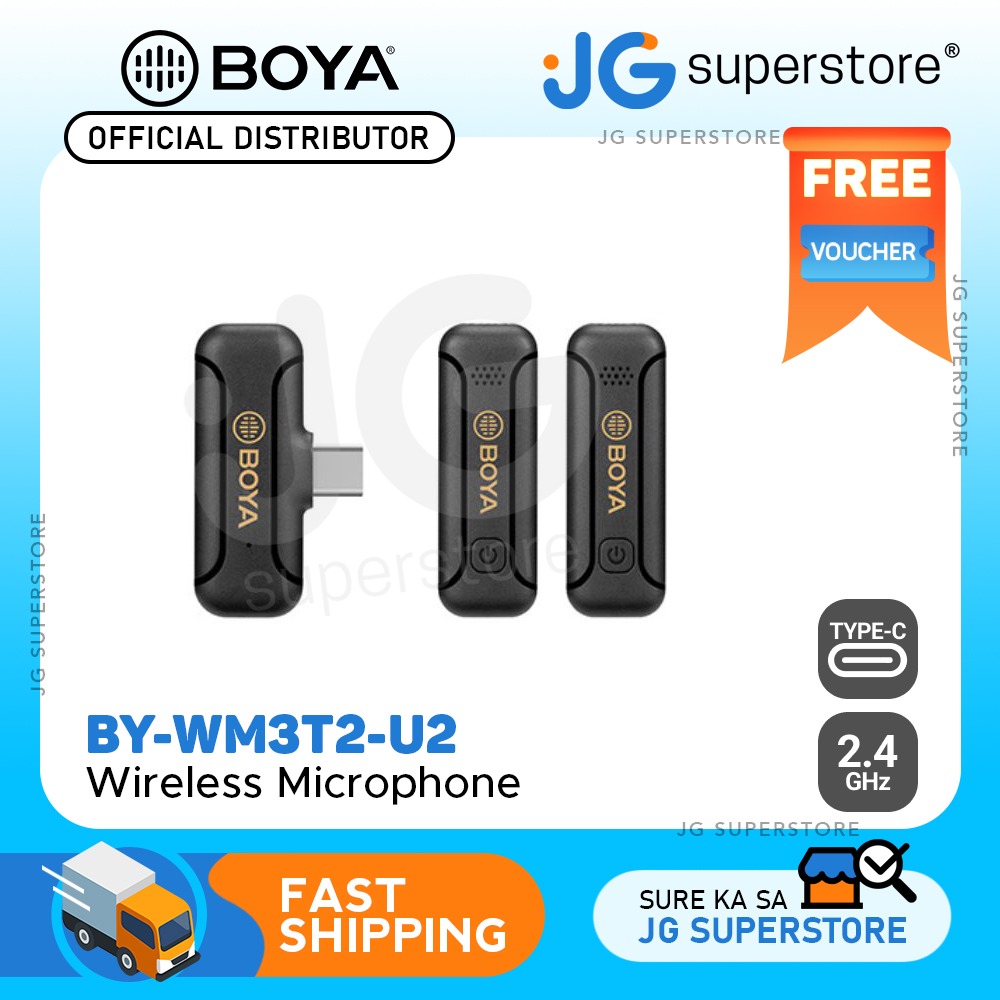Boya BY-WM3T2 2.4GHz Wireless Mini Lapel Microphone System with USB ...