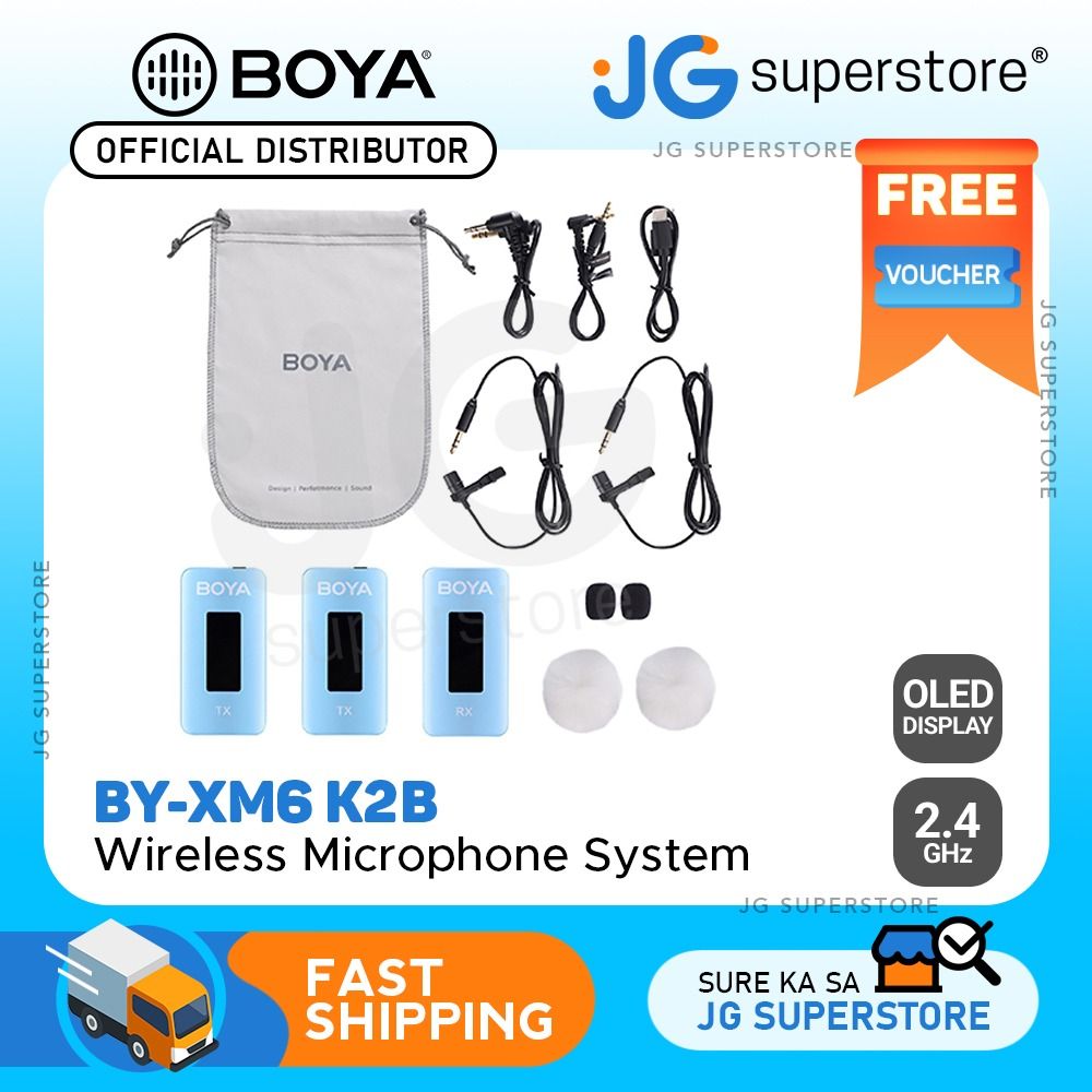 Boya BY-XM6 K2 2.4GHz Ultracompact Wireless Colorful Microphone System ...