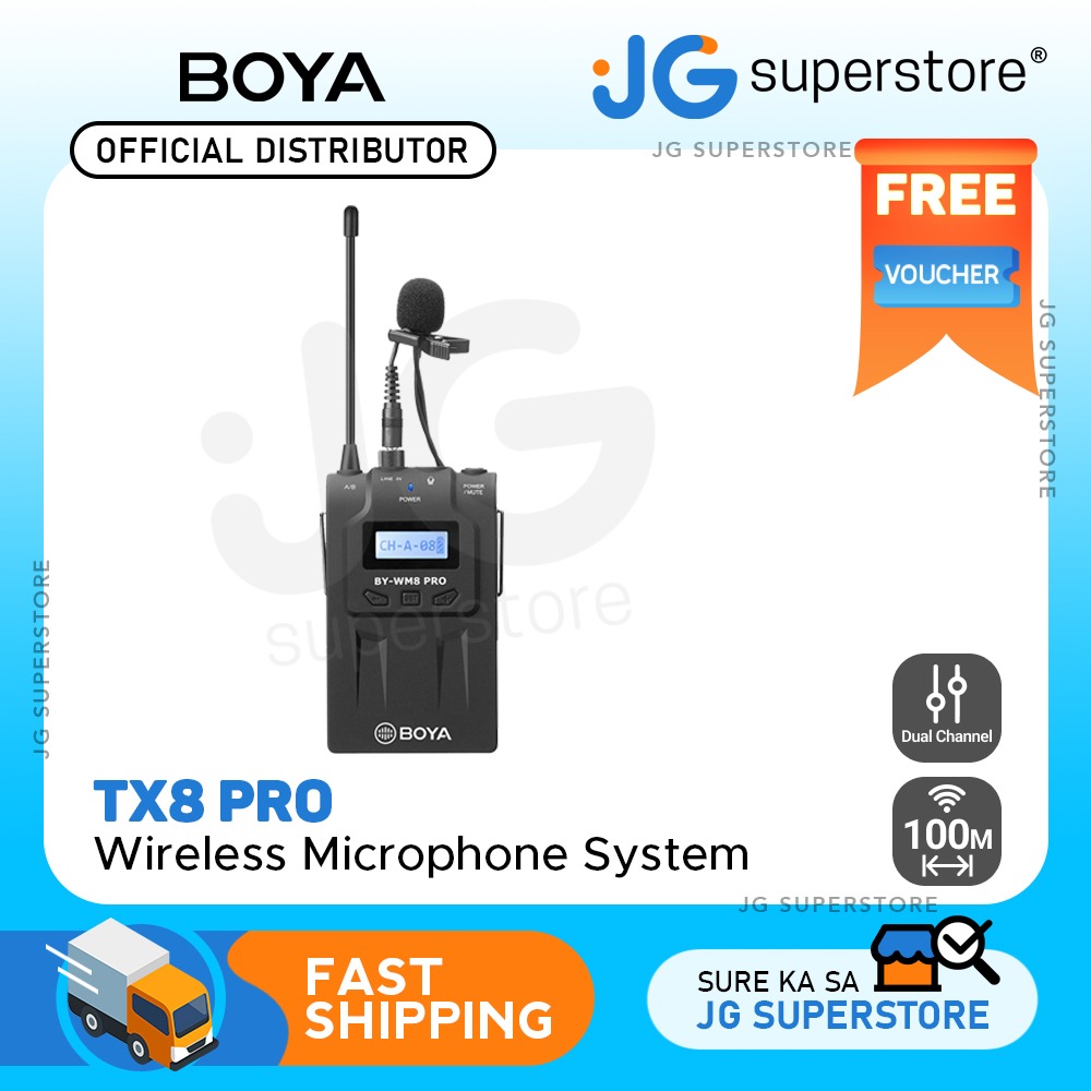 Boya TX8 Pro Dual-channel Wireless Bodypack Transmitter Unit with Omnidirectional Lavalier Mic ...