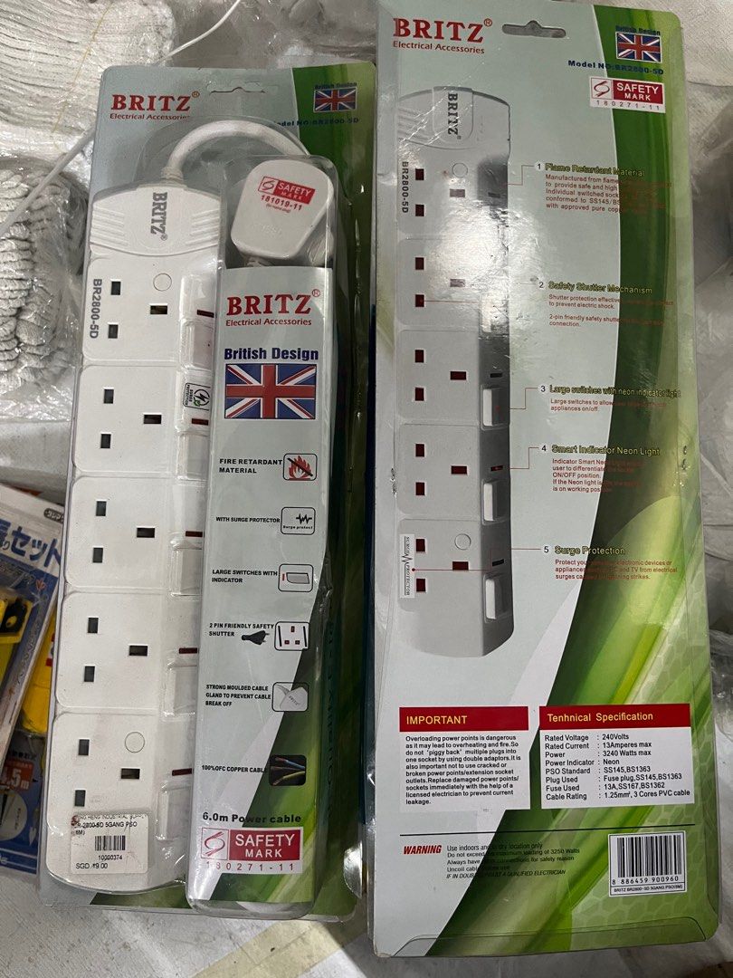 Britz Extension Socket, TV & Home Appliances, Electrical, Adaptors ...