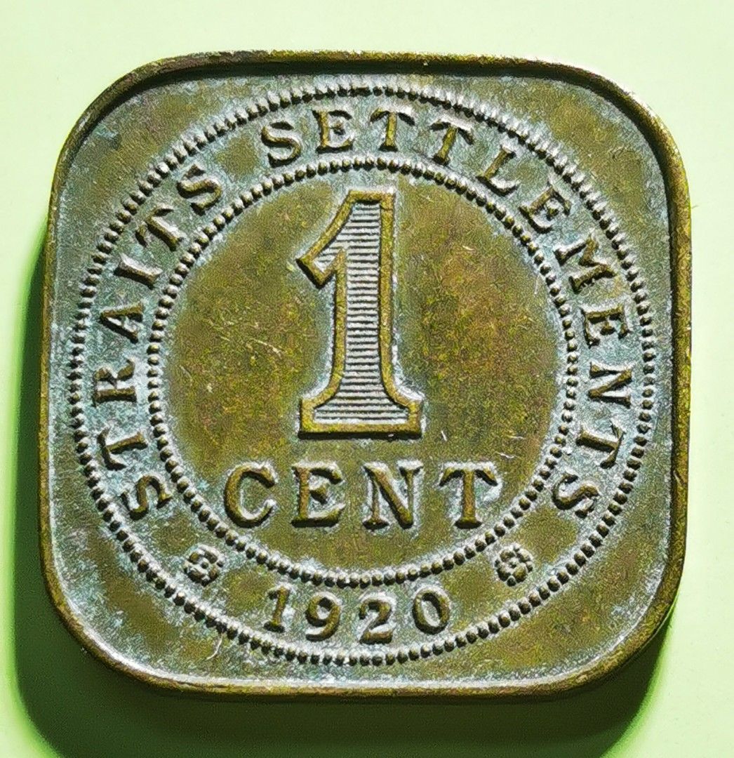 C387: 1920 Straits Settlements 1 Cent Coin, Hobbies & Toys ...