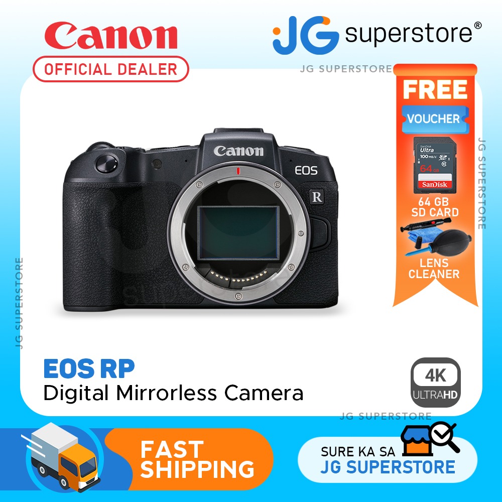 Canon EOS RP Digital 4K UHD Mirrorless Camera (Body Only) with AF MF Full Frame CMOS Sensor, RF ...