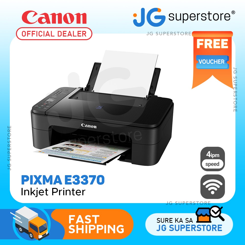 Canon PIXMA E3370 Compact Wireless All-In-One Inkjet Printer with ...