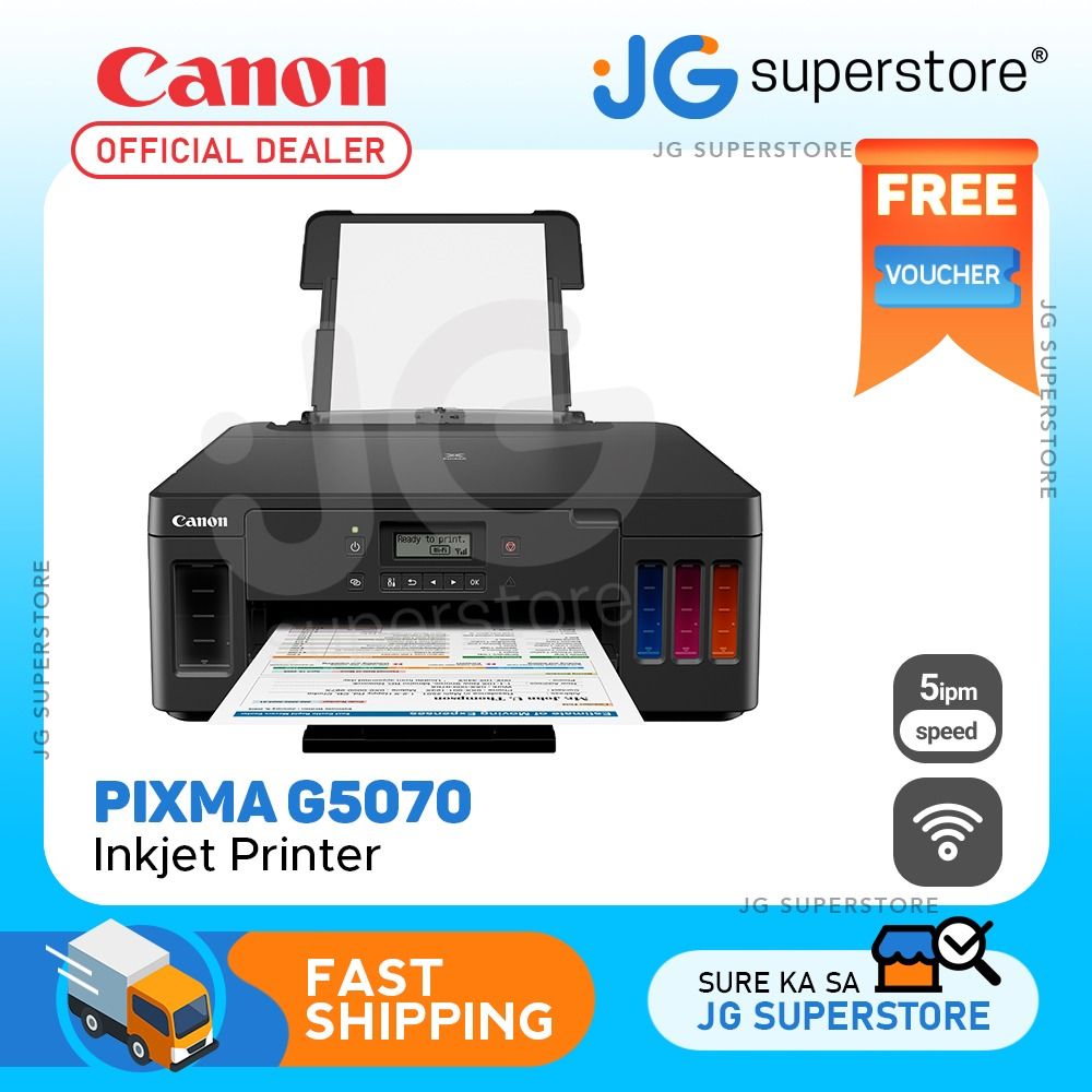 Canon PIXMA G5070 High-Volume Refillable Wireless Inkjet Printer with ...