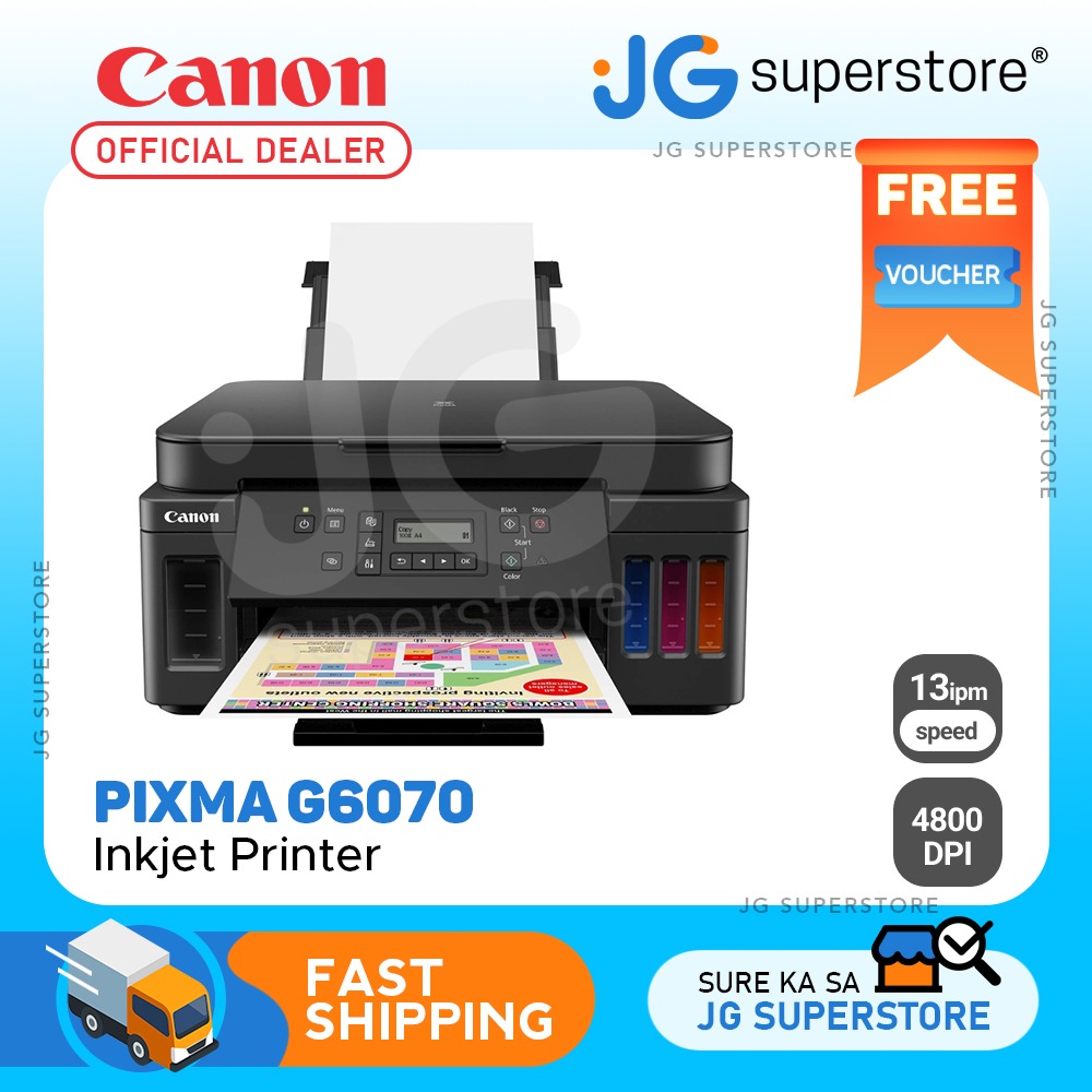 Canon PIXMA G6070 Wireless Refillable Inkjet Printer with 4800x1200DPI ...