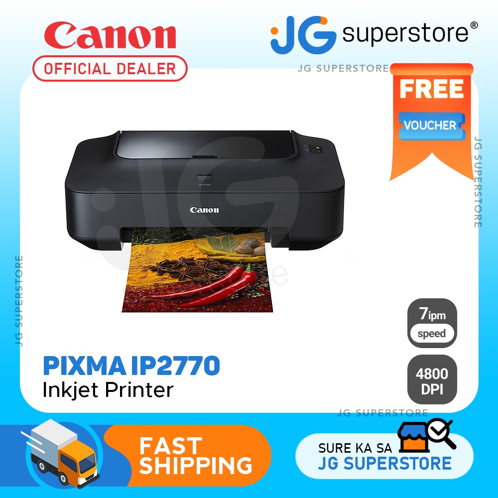 Canon PIXMA iP2770 Inkjet Photo Printer with 4800x1200DPI Printing Resolution, 100 Max Sheets ...