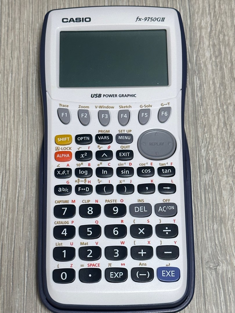 Casio fx-9750GII Graphing Calculator with icon based menu. Color white ...