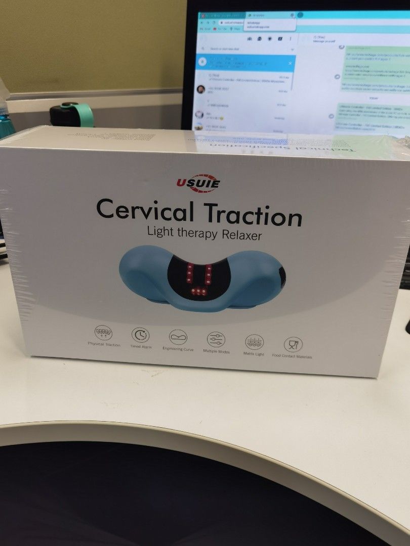 Cervical Traction & Light Therapy Relaxer, Health & Nutrition, Massage ...