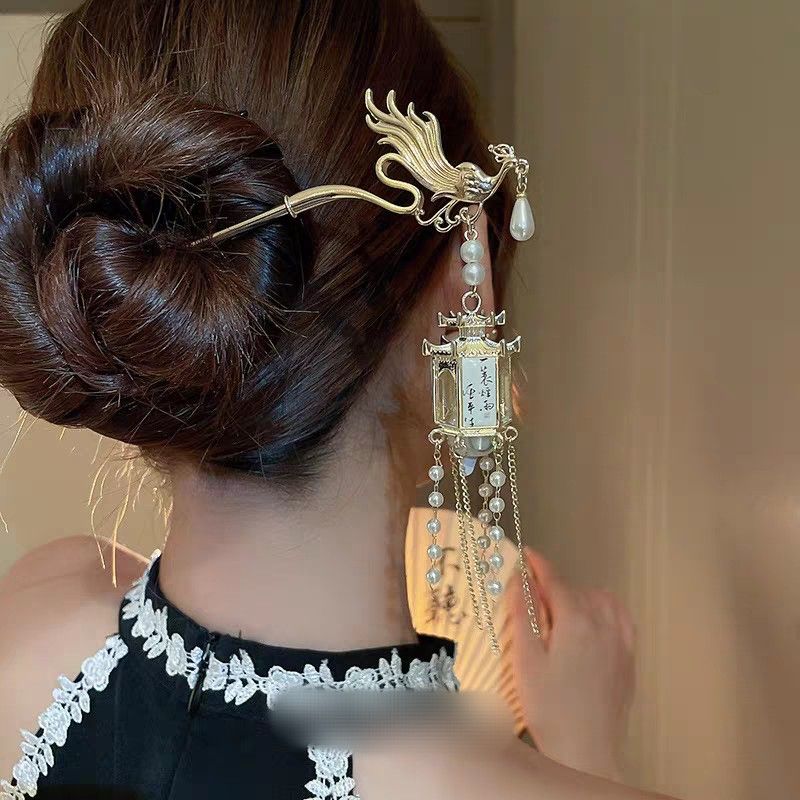 Chinese Traditional Gu Feng Palace Lantern Lotus Phoenix Light Up Hair ...