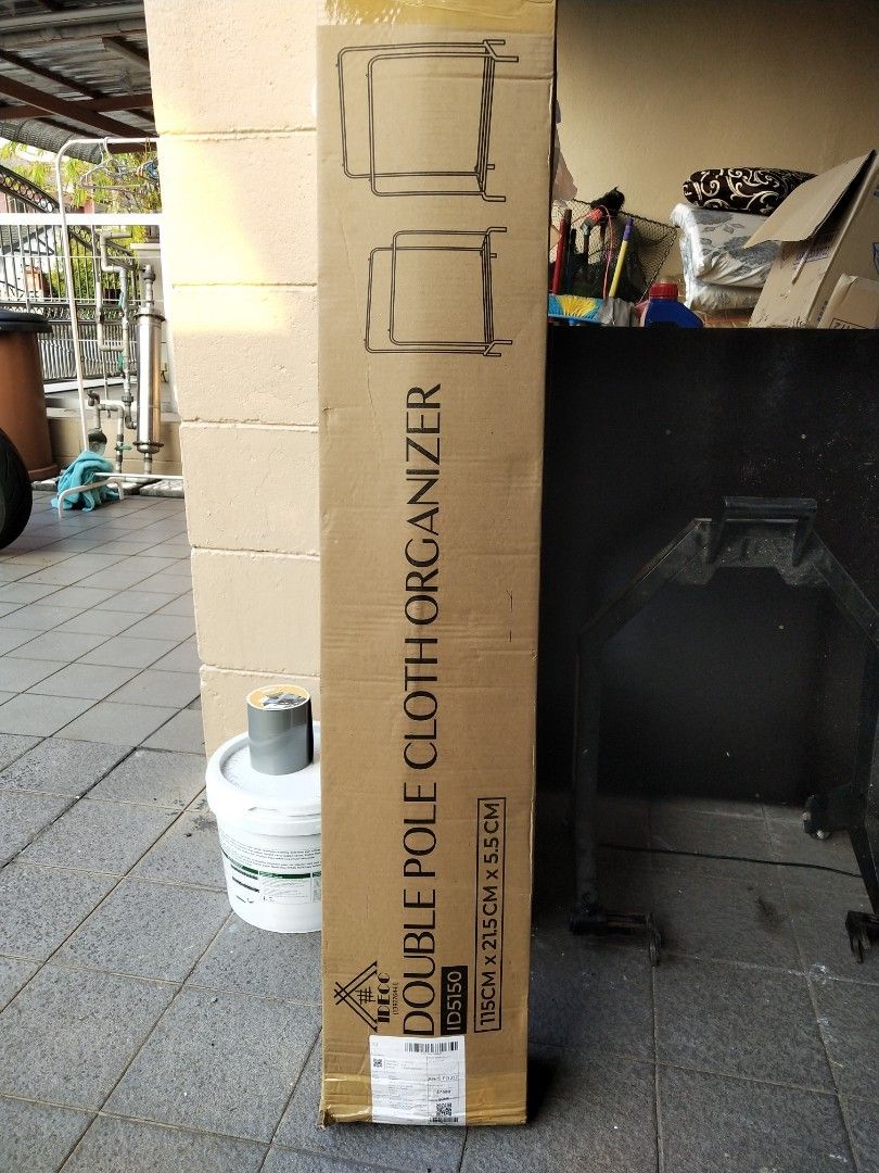 Cloth hanger railing Rack, Rak baju 1, 2 poles iron besi metal steel ...