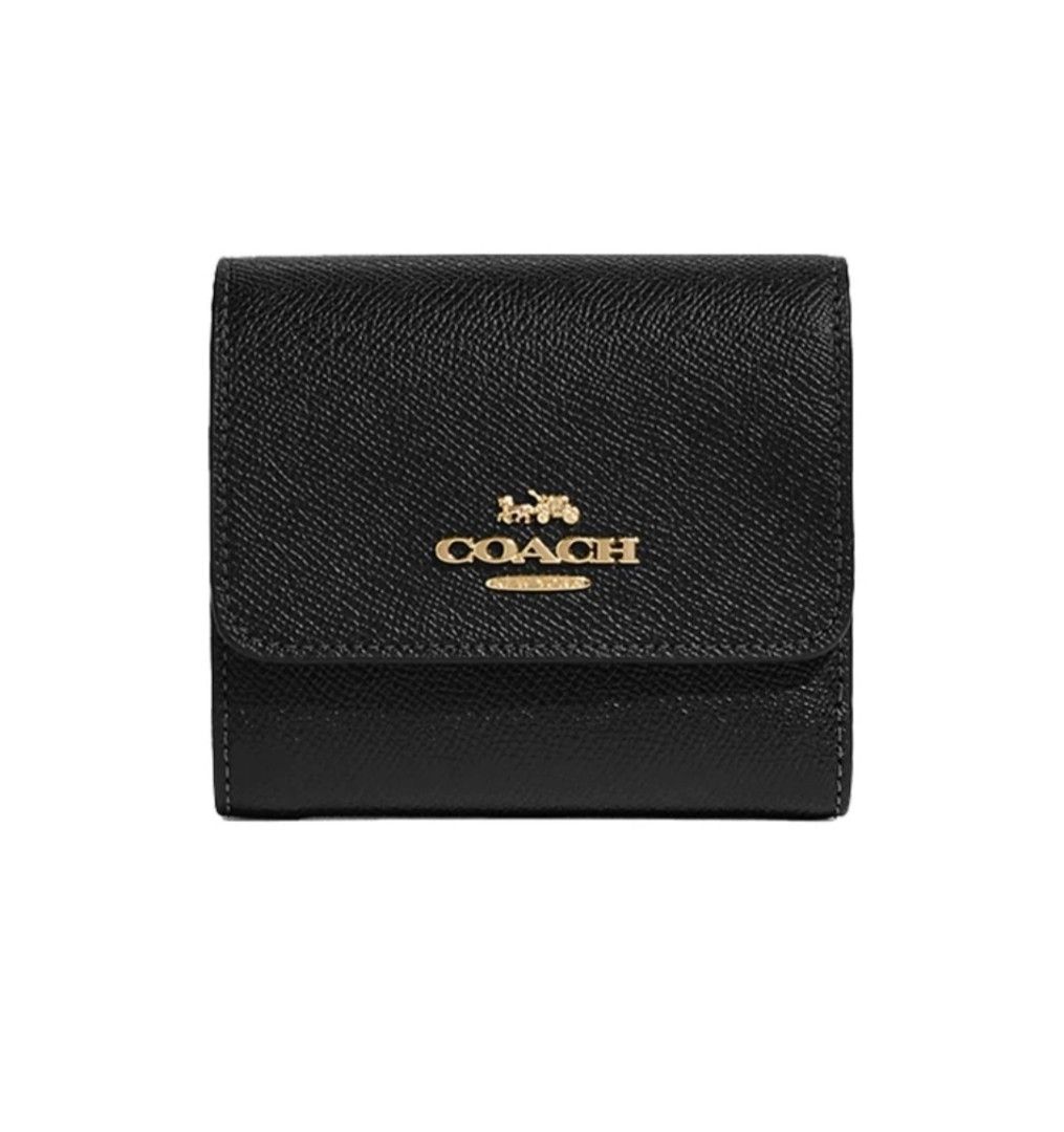 Coach small trifold wallet black, Women's Fashion, Bags & Wallets ...
