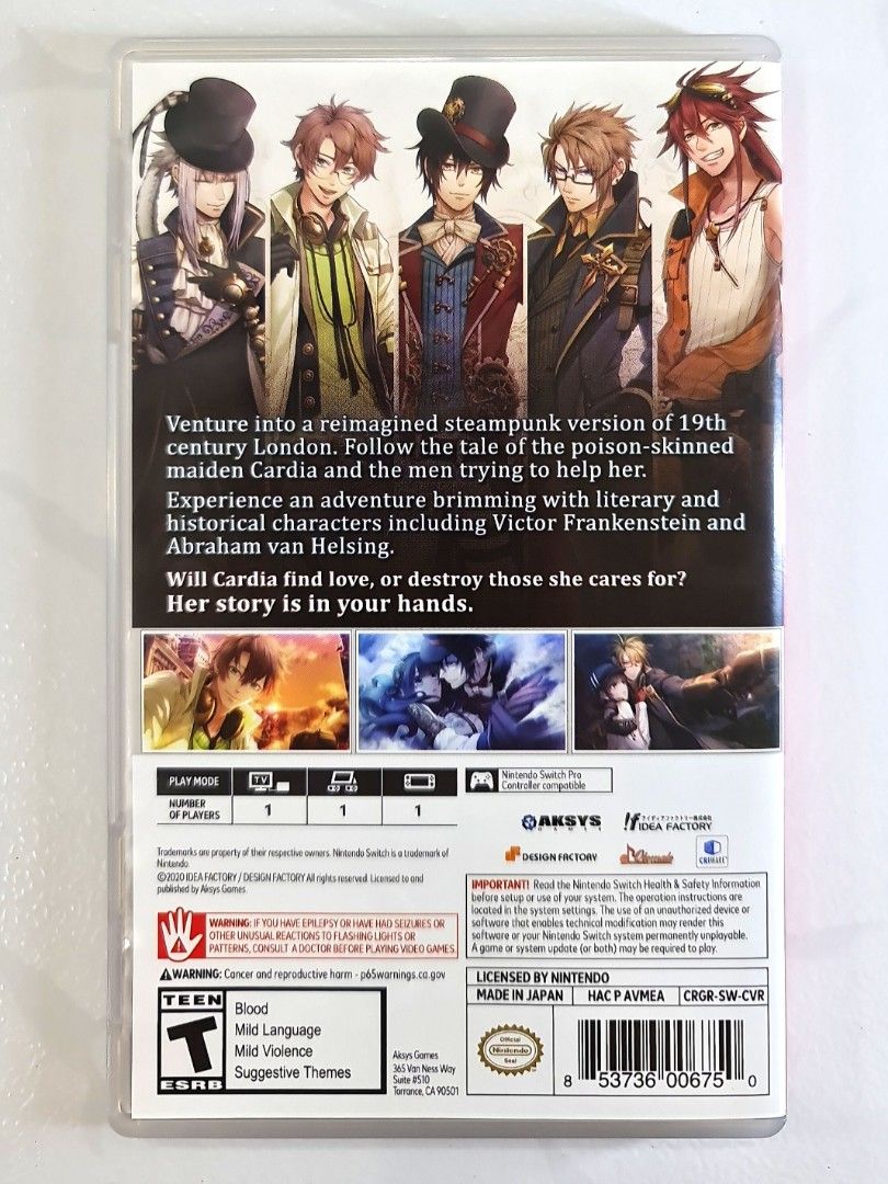 -Code Realize : Guardian of Rebirth- Base Game *Extremely Rare / Used* Voiced in Japanese with ...