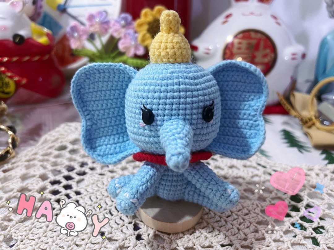 Crochet Dumbo, Hobbies & Toys, Stationery & Craft, Handmade Craft on ...