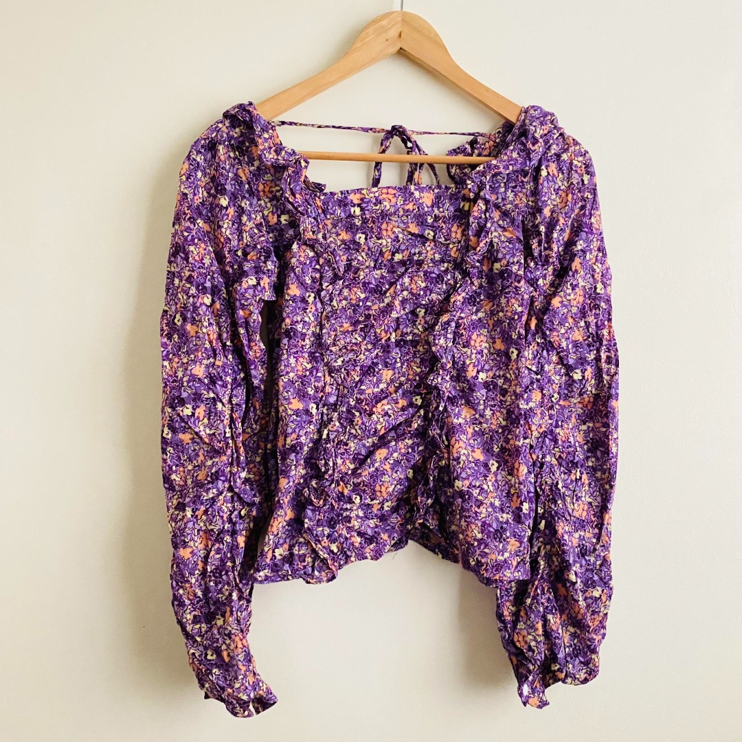 Dainty Lilac Puffed Sleeves Top, Women's Fashion, Tops, Blouses on ...