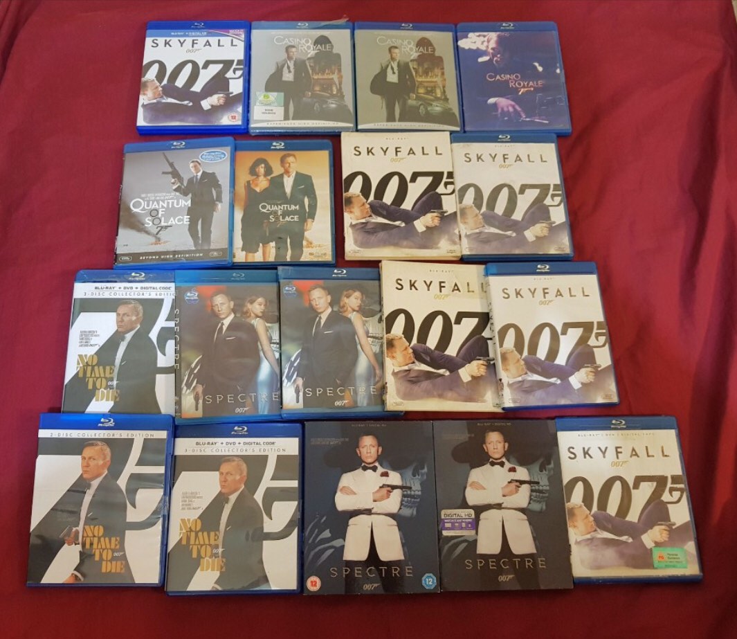 Daniel Craig As James Bond 007 Blu-Ray Collection No Time To Die, Spectre, Skyfall, Quantum Of ...