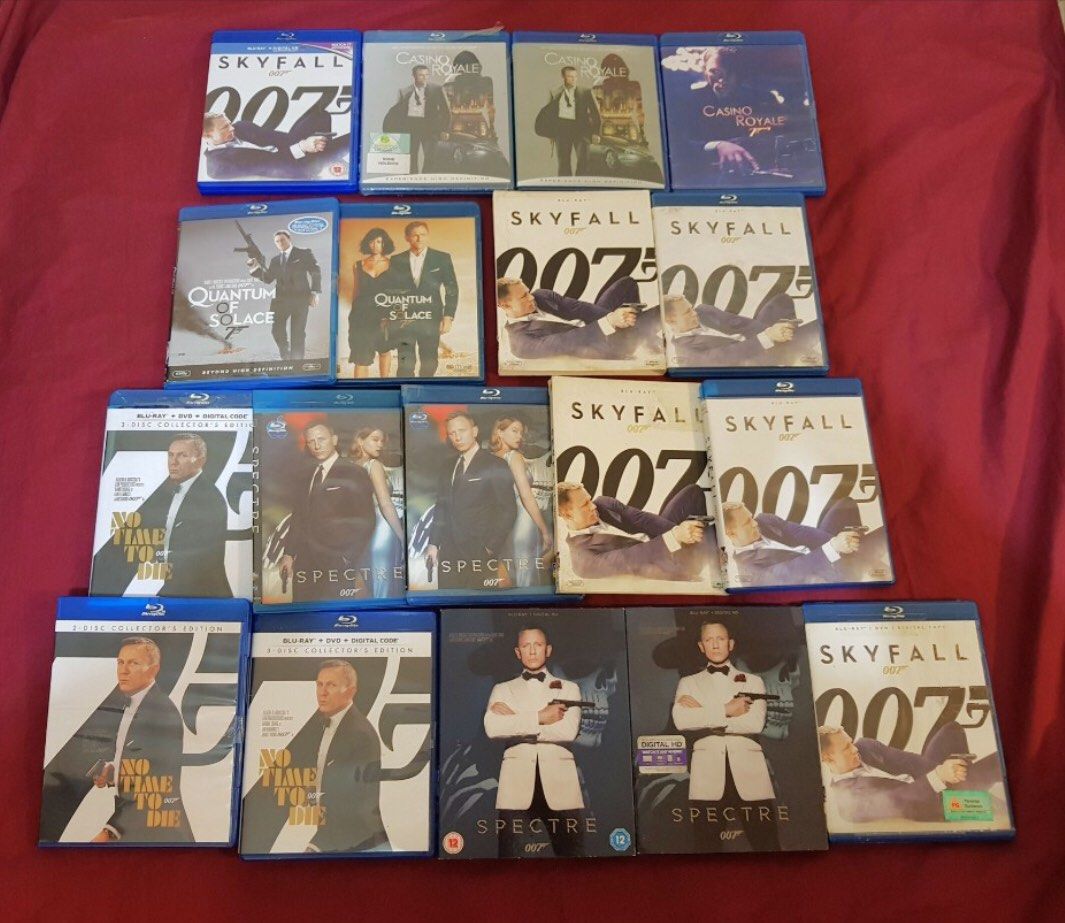 Daniel Craig As James Bond 007 Blu-Ray Collection No Time To Die, Spectre, Skyfall, Quantum Of ...