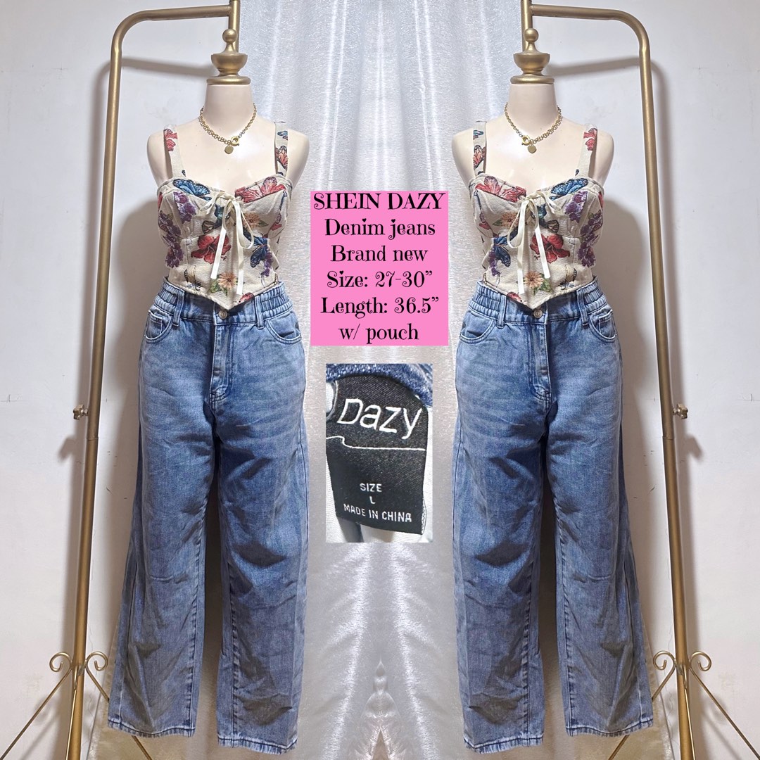 DAZY SHEIN brand new boyfriend mom jeans denim baggy pants, Women's Fashion, Bottoms, Jeans on ...