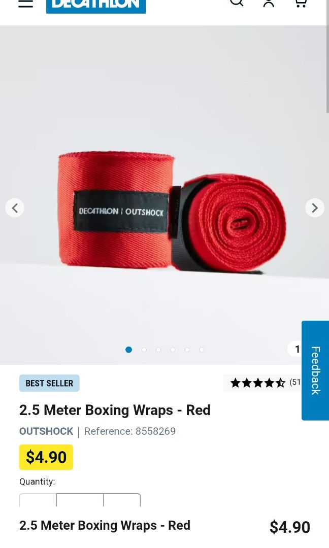 Decathlon 2.5m Boxing Wraps, Sports Equipment, Other Sports Equipment ...