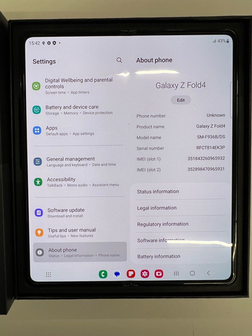 [DEMO SET] SAMSUNG GALAXY Z FOLD 4 12GB RAM + 256GB ROM (FULL SET ...
