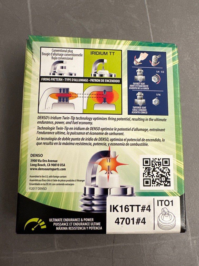 Denso Iridium Spark Plug IK16TT, Car Accessories, Accessories on Carousell