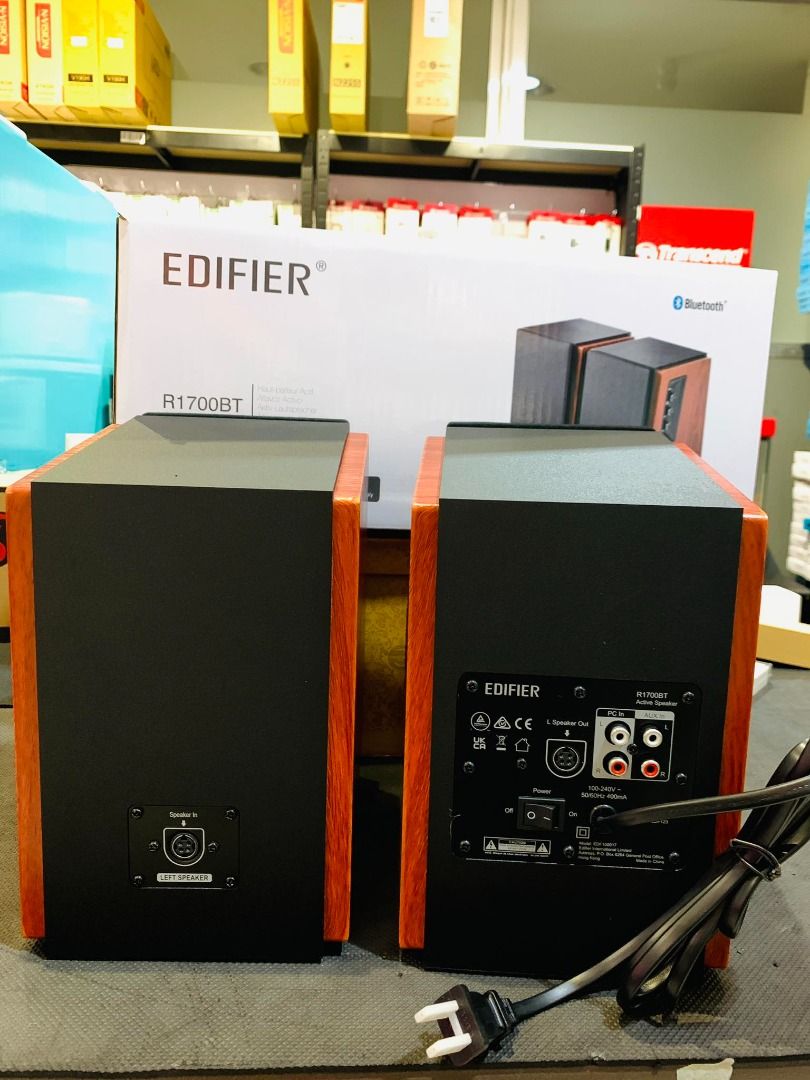 Edifier R1700BT Wireless All-in-one Bluetooth Bookshelf Speakers Wooden ...