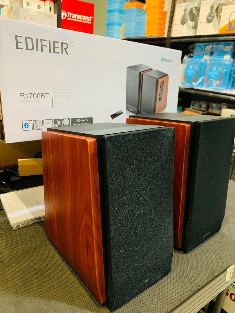 Edifier R1700BT Wireless All-in-one Bluetooth Bookshelf Speakers Wooden ...