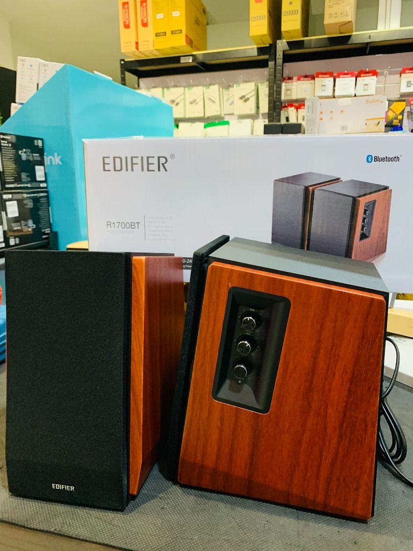 Edifier R1700BT Wireless All-in-one Bluetooth Bookshelf Speakers Wooden ...