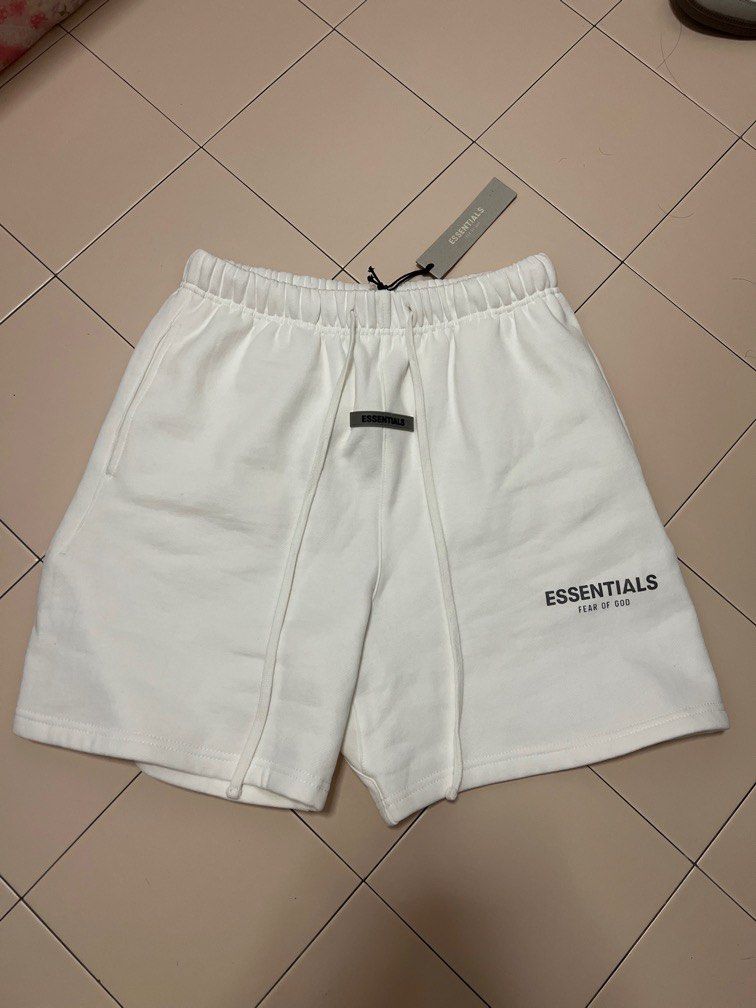 Fear of God Essentials Shorts White, Men's Fashion, Bottoms, Shorts on ...