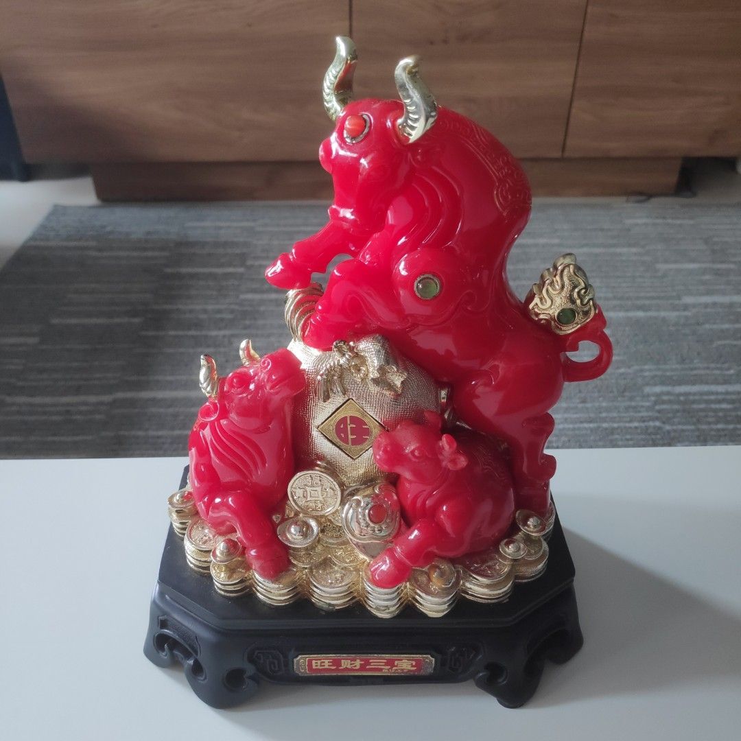 Feng Shui Chinese Zodiac Ox Resin Collectible Figurine Table Decor ...