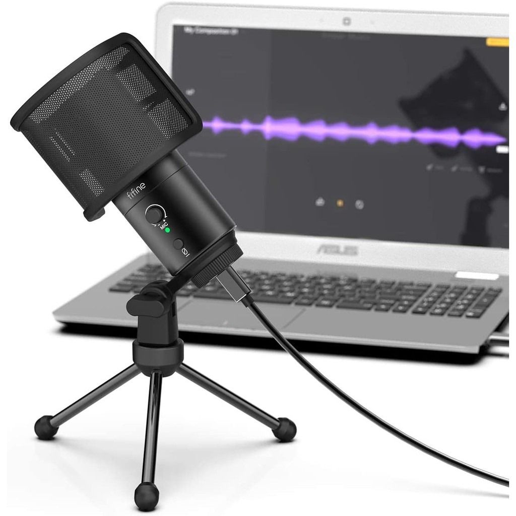 Fifine K683A USB-C Microphone Studio Condenser Mic with Gain Control ...