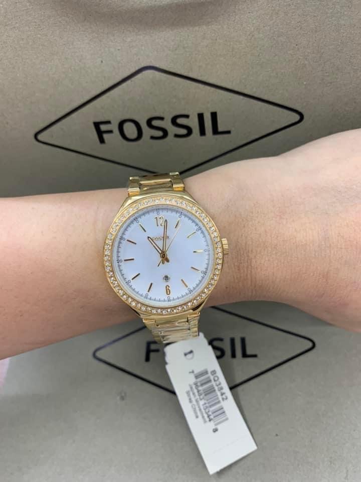 Fossil Watch 36mm Gold with Stones, Women's Fashion, Watches ...