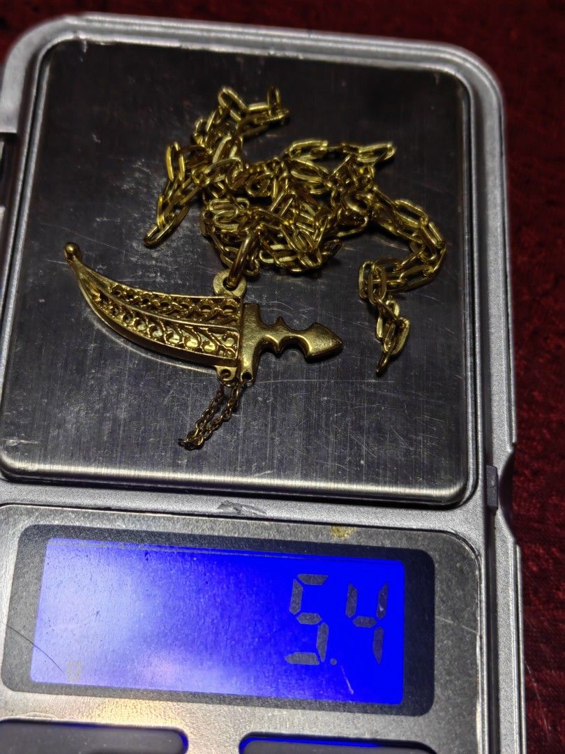 gold necklace with datu sword pendant, Women's Fashion, Jewelry ...