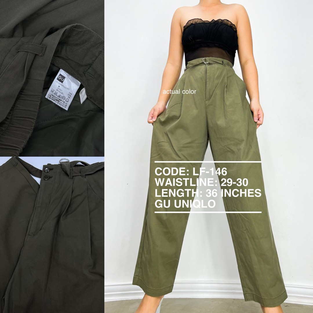 GU BY UNIQLO GREEN TROUSER, Women's Fashion, Bottoms, Other Bottoms on ...